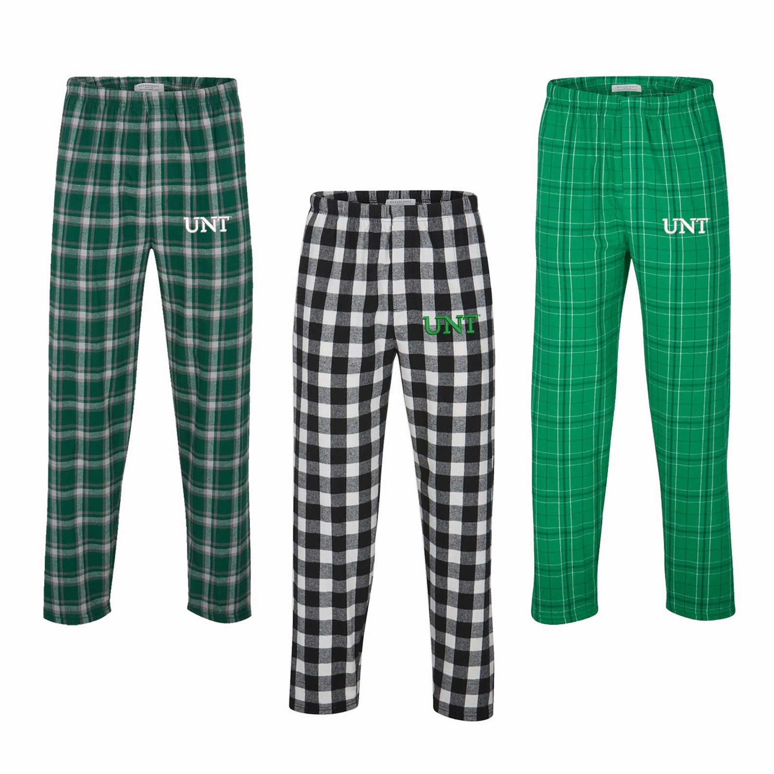 University of North Texas Flannel Pants Embroidered UNT Logo - Etsy