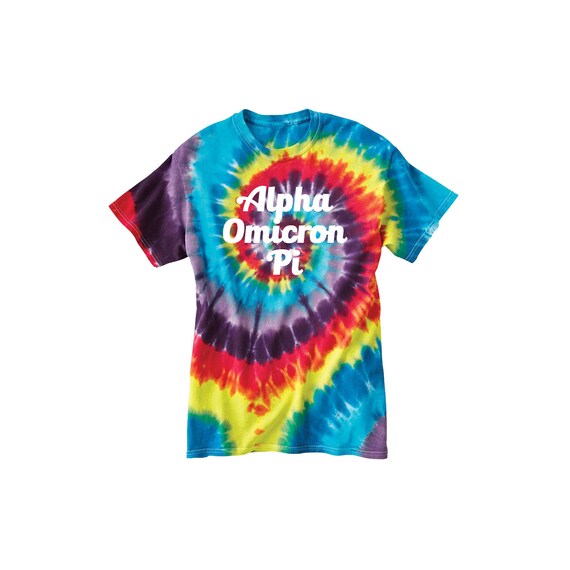 Alpha Omicron Pi Tie Dye T-Shirt sorority Gift AOPi Tie-Dye | Etsy