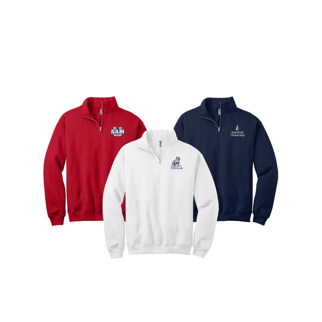 Samford University, Quarter Zip Sweatshirt, SAM U Embroidered Qzip ...