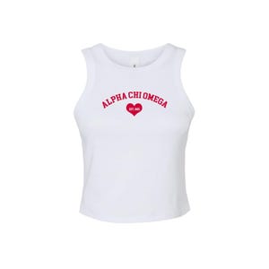 Alpha Chi Omega Crop Top, AXO Cropped Tank, Crop Shirt, White Out Game ...