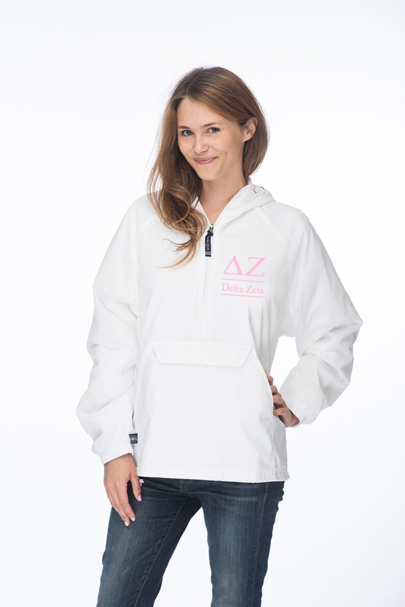 Delta Zeta, Lined Windbreaker with flannel lining, DZ Sorority Jacket ...