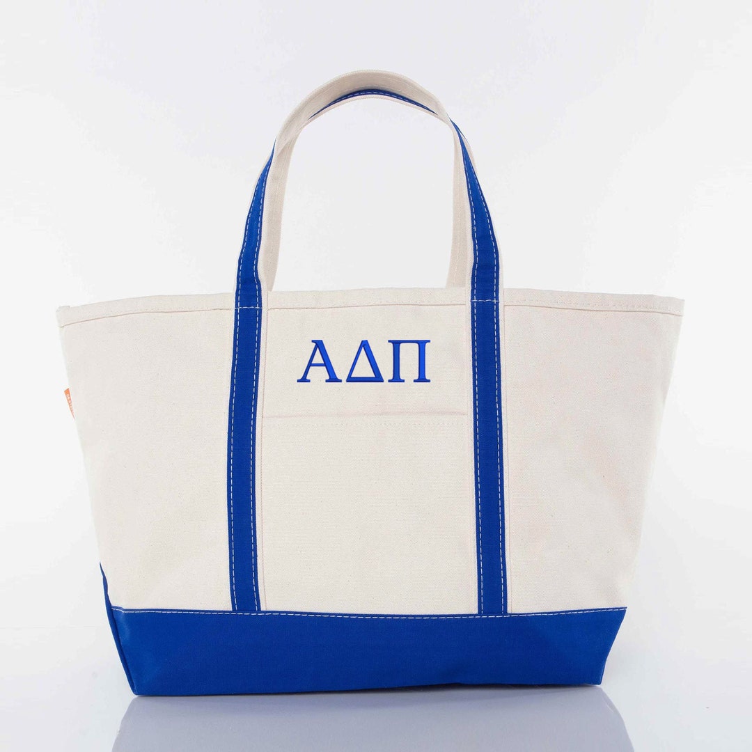 Alpha Delta Pi Sorority Canvas Tote, Adpi Large Classic Cotton Tote Bag, Greek Rush Bid Day ...