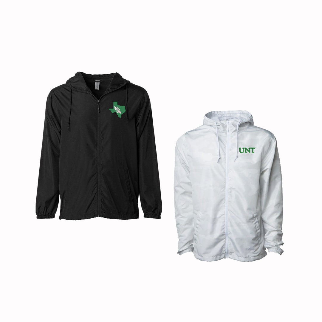 University of North Texas Zip up Windbreaker Jacket, Embroidered UNT ...