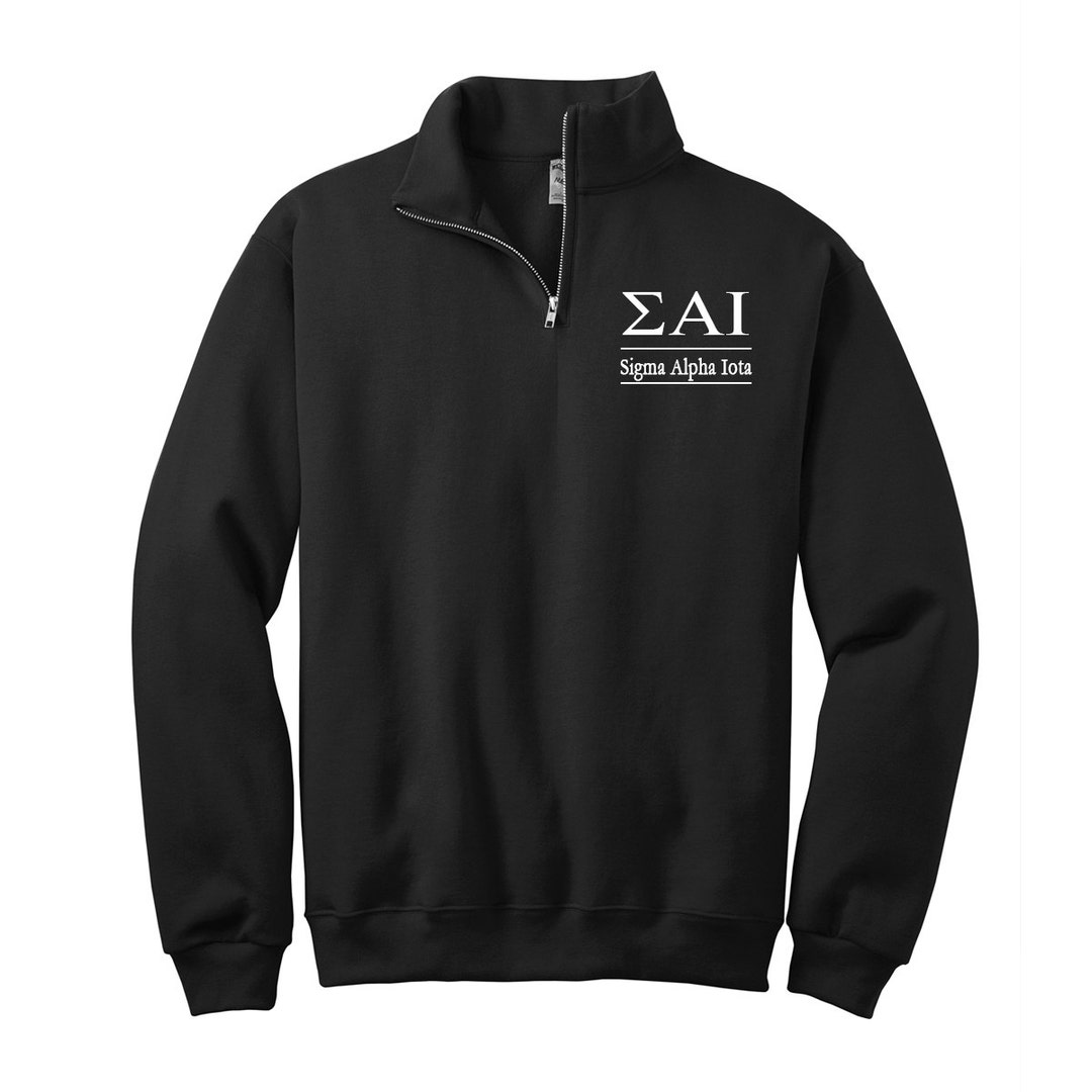 Sigma Alpha Iota, Quarter Zip Sweatshirt, Embroidered Qzip Cadet Collar ...