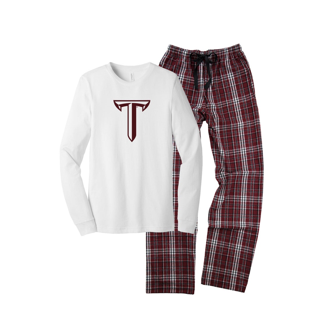 Troy University Flannel Pajamas Trojans Pajama Set Power Tee | Etsy