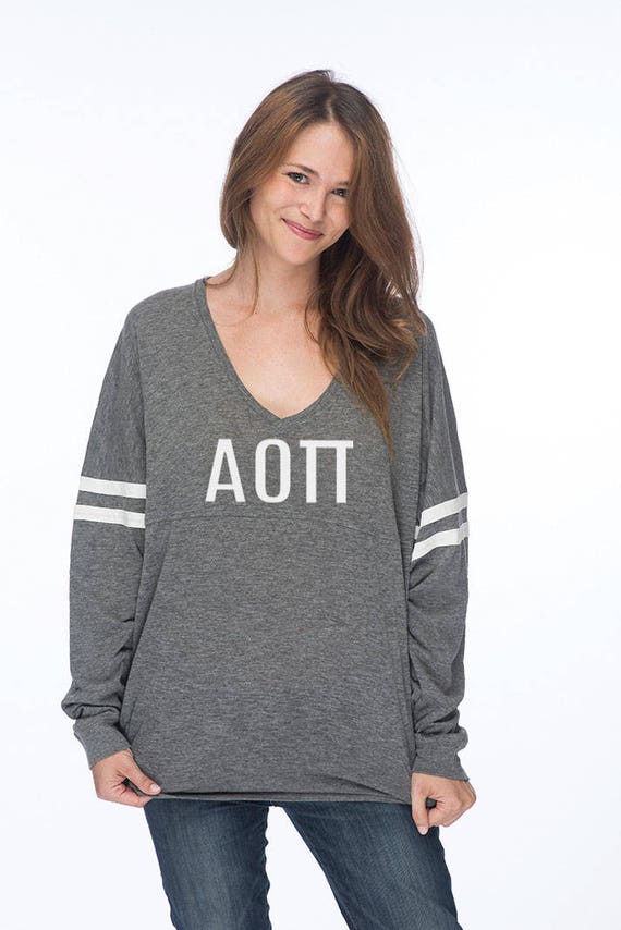Alpha Omicron Pi Varsity Slub Long Sleeve Tee AOPi long