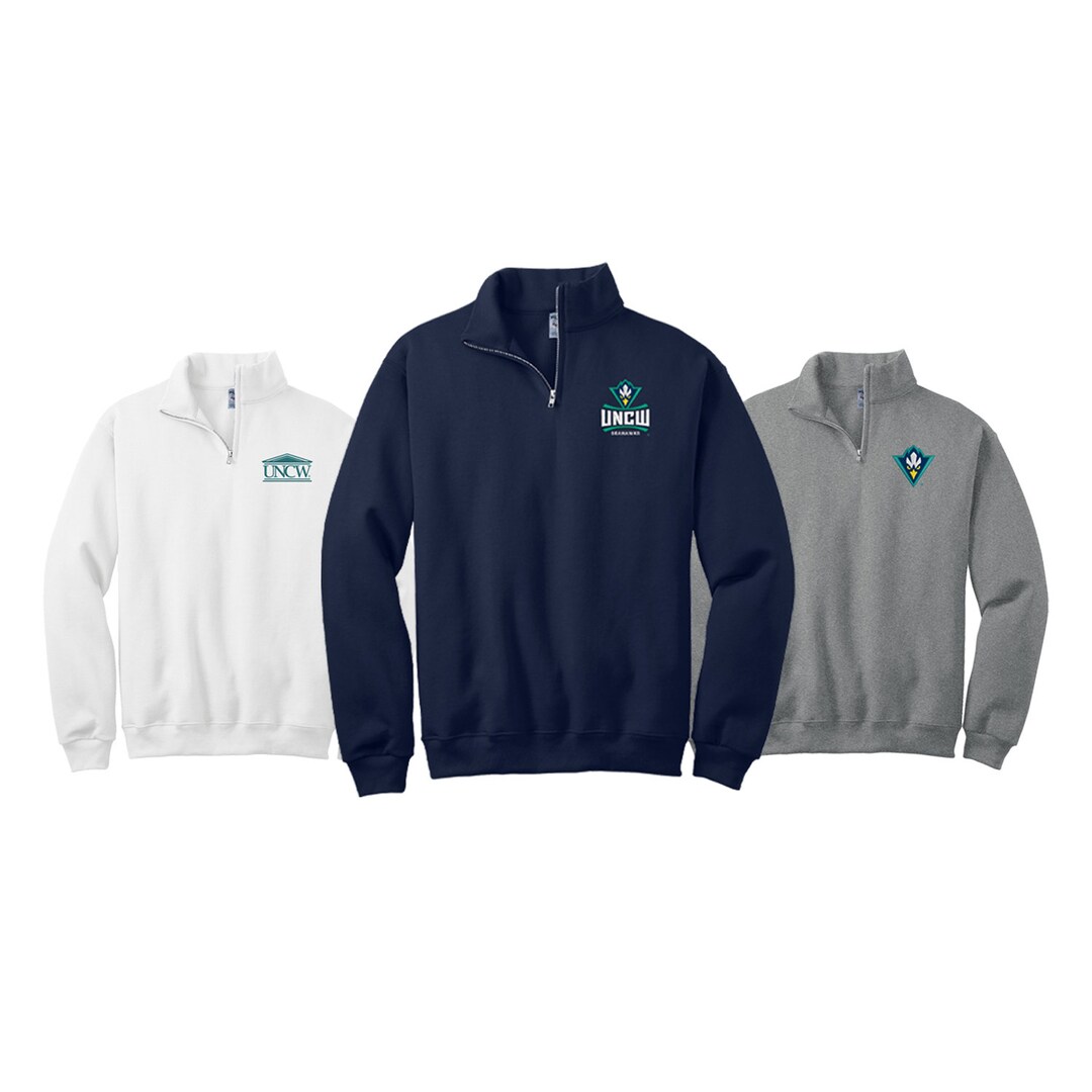 UNCW Quarter-zip Sweatshirt: Embroidered Seahawks Apparel - Etsy