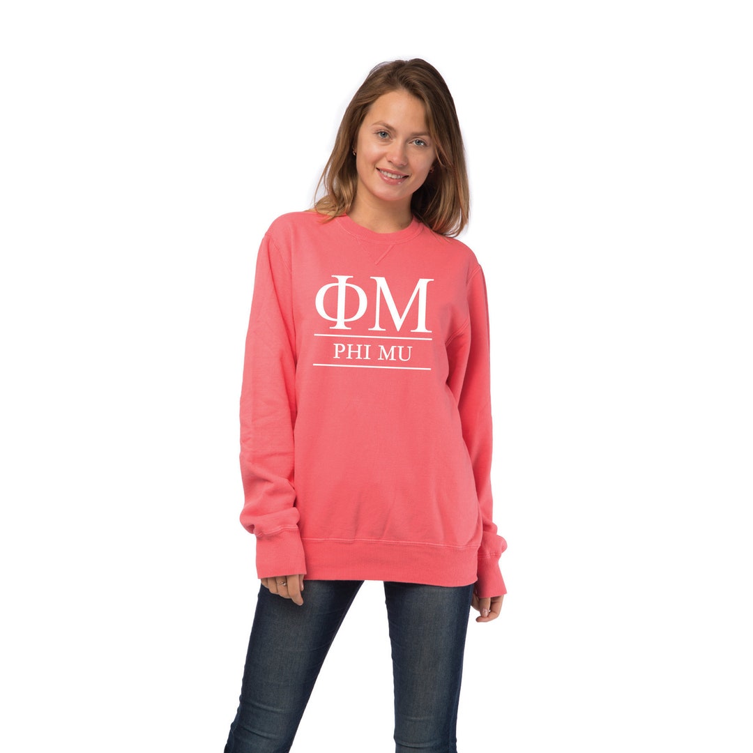 Phi Mu Sweatshirt Phi Mu Crew Neck Sweatshirt Pigment Dyed - Etsy