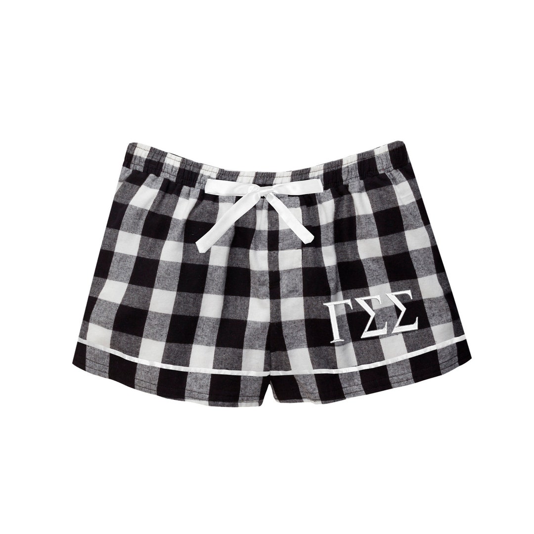 Gamma Sigma Sigma Flannel Boxer, Sorority Boxers, Sleepwear, Loungewear ...