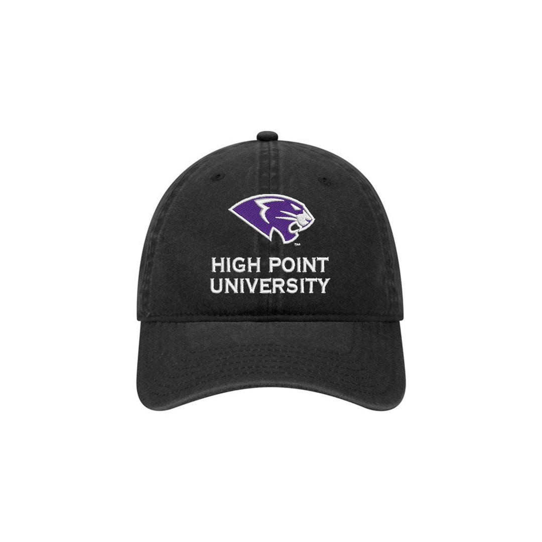 HPU Panther Head Garment Dyed Cap - High Point University Baseball Hat ...