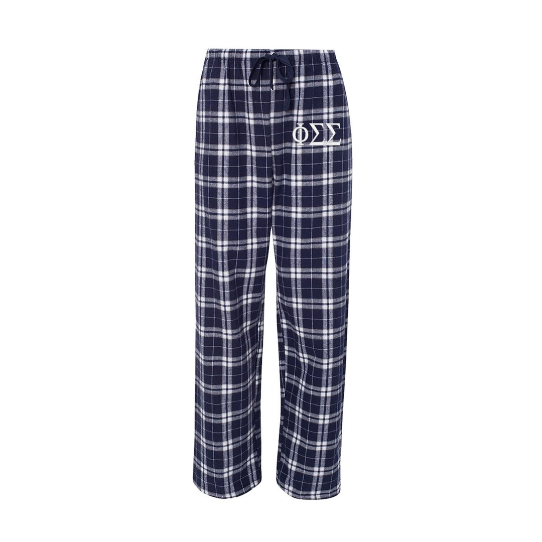 Phi Sigma Sigma, Embroidered Flannel Pajama Pants, Phi Sig Sorority ...