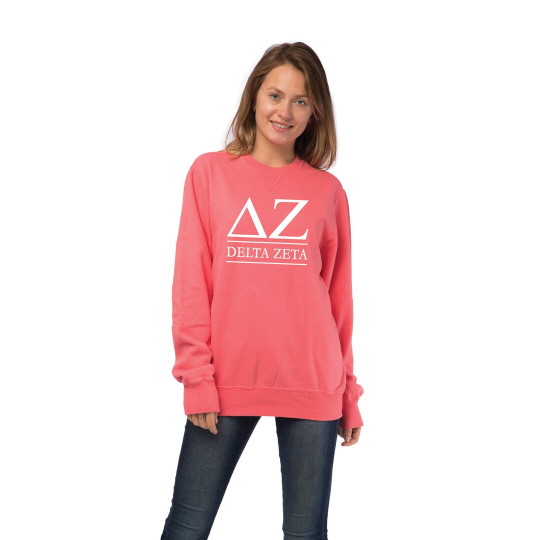 Delta Zeta Sweatshirt, Delta Zeta Crew Neck Sweatshirt, Pigment Dyed ...