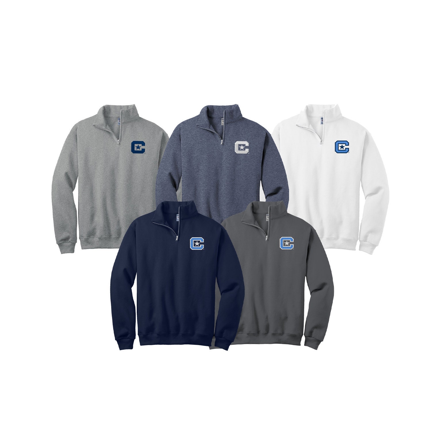 The Citadel Quarter Zip Sweatshirt, Embroidered Cadet Collar Pullover ...