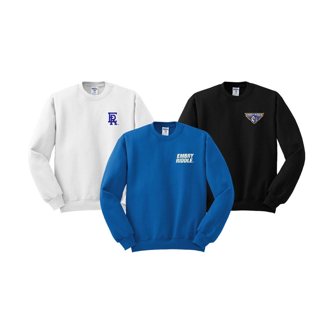 Embry-riddle Aeronautical University, Embroidered Crewneck Sweatshirt ...