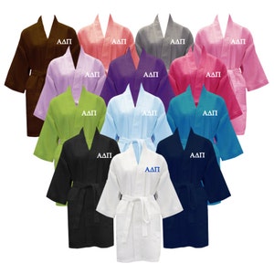 Alpha Delta Pi Waffle Weave Bath Robe, Adpi Short Waffle Weave Robe ...