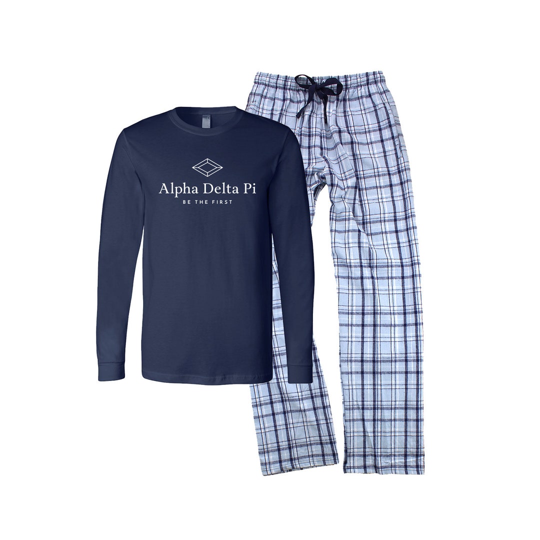 Alpha Delta Pi, Flannel Pajama Set for Sorority College Women, Adpi ...