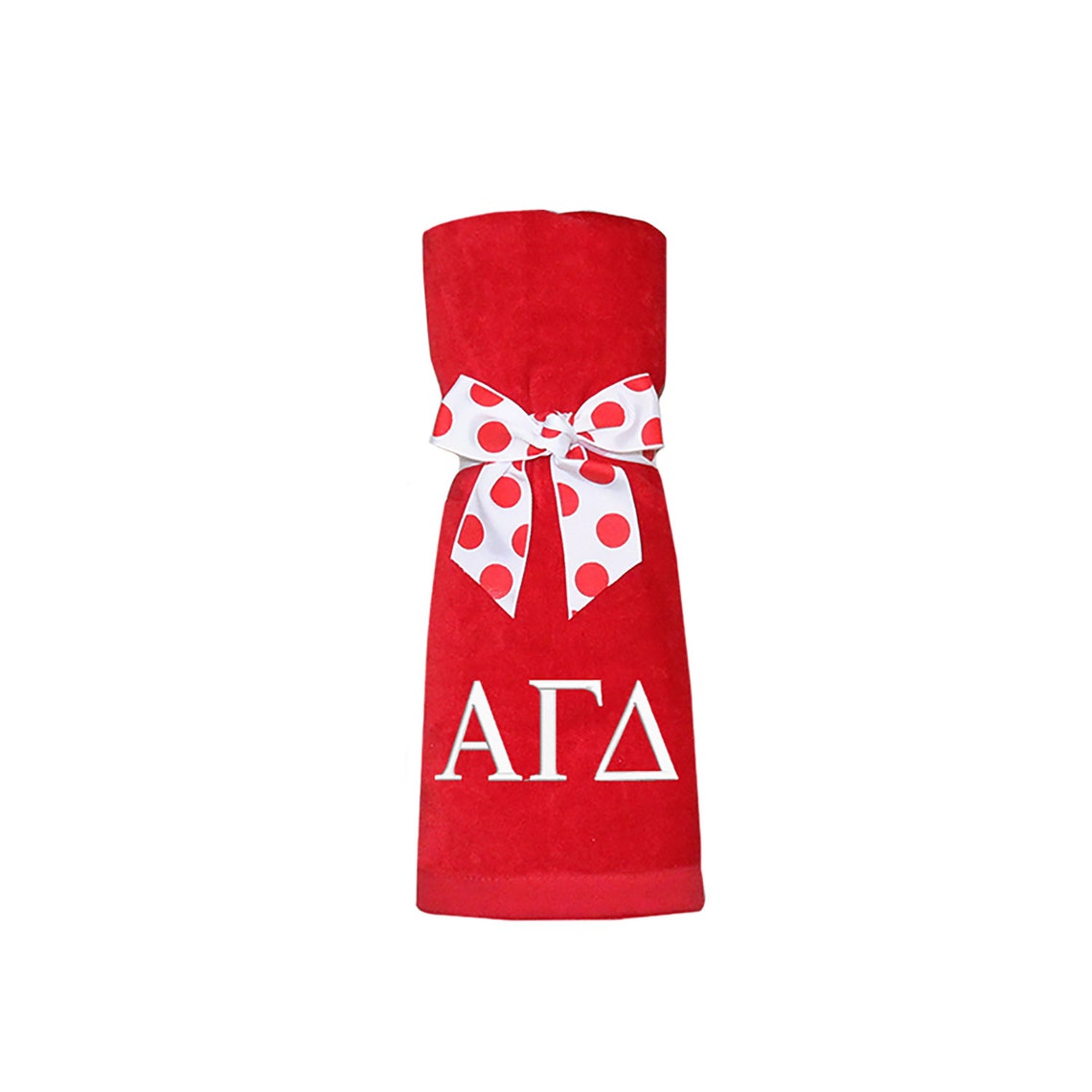 Alpha Gamma Delta Beach Towel With Polka Dot Bow AGD - Etsy