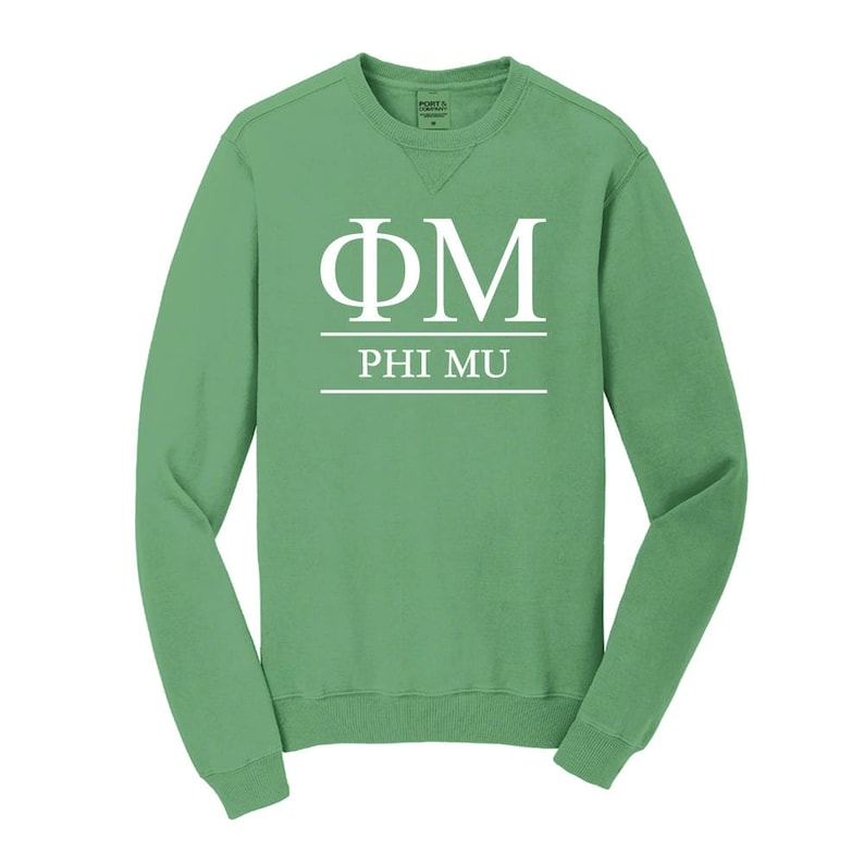Phi Mu Sweatshirt Phi Mu Crew Neck Sweatshirt Pigment Dyed | Etsy