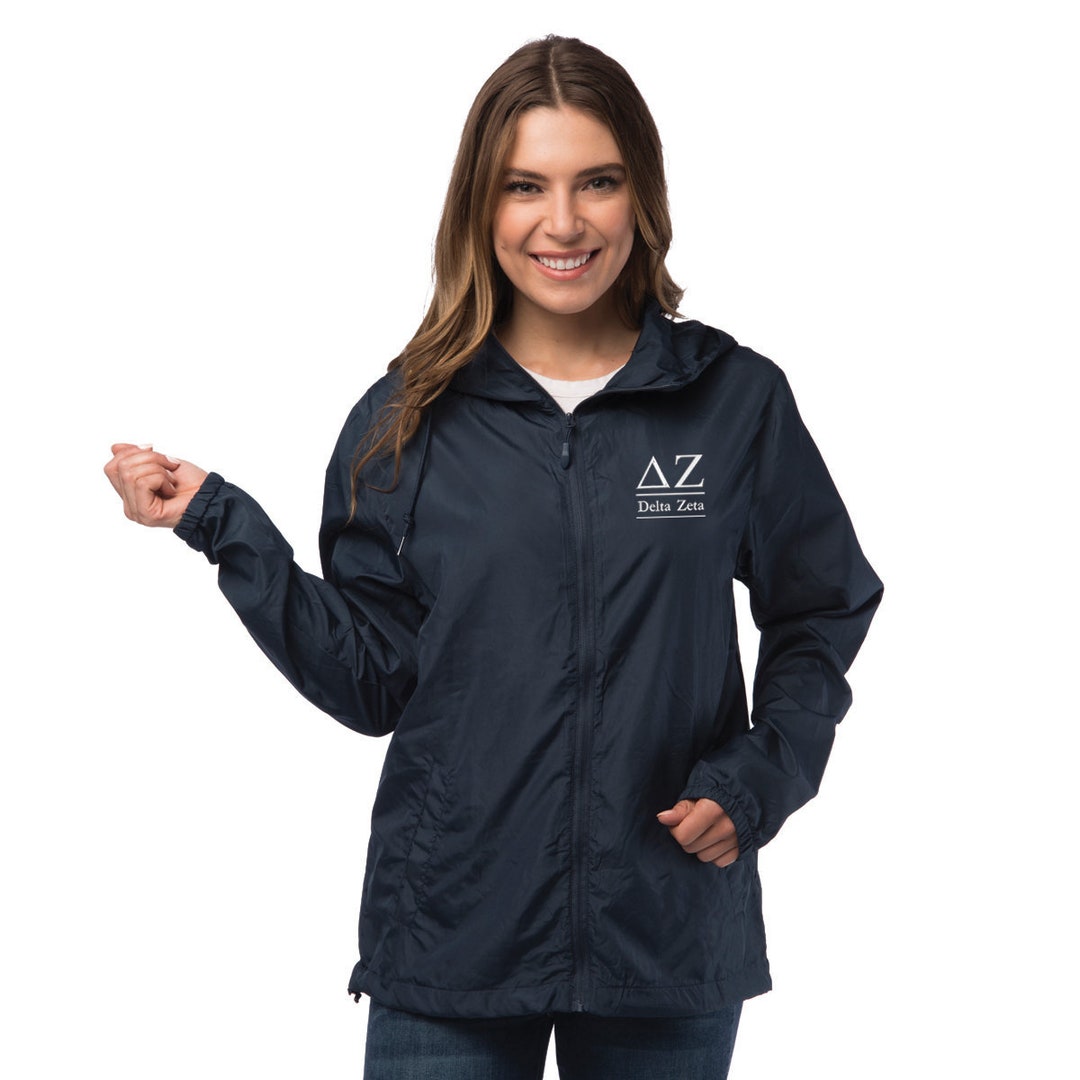Delta Zeta Zip up Windbreaker Delta Zeta Windbreaker Jacket - Etsy