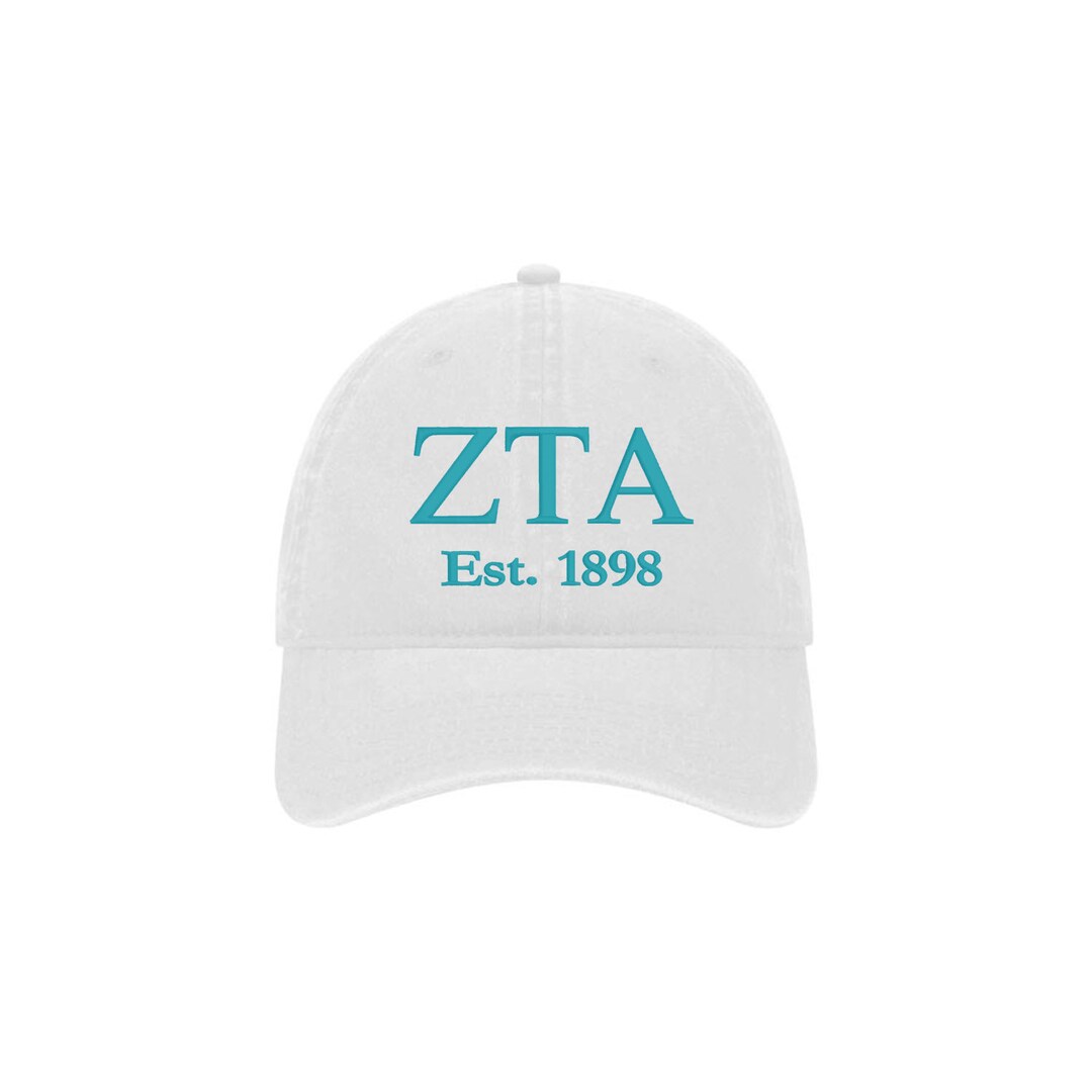 Zeta Tau Alpha Sorority Baseball Hat ZTA Garment Dyed Beach - Etsy