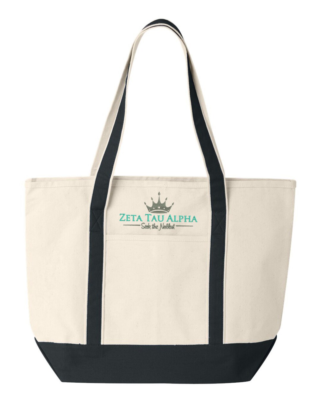 Zeta Tau Alpha, Large Canvas Tote Bag, Zeta Tau Alpha Beach Bag, Zeta ...