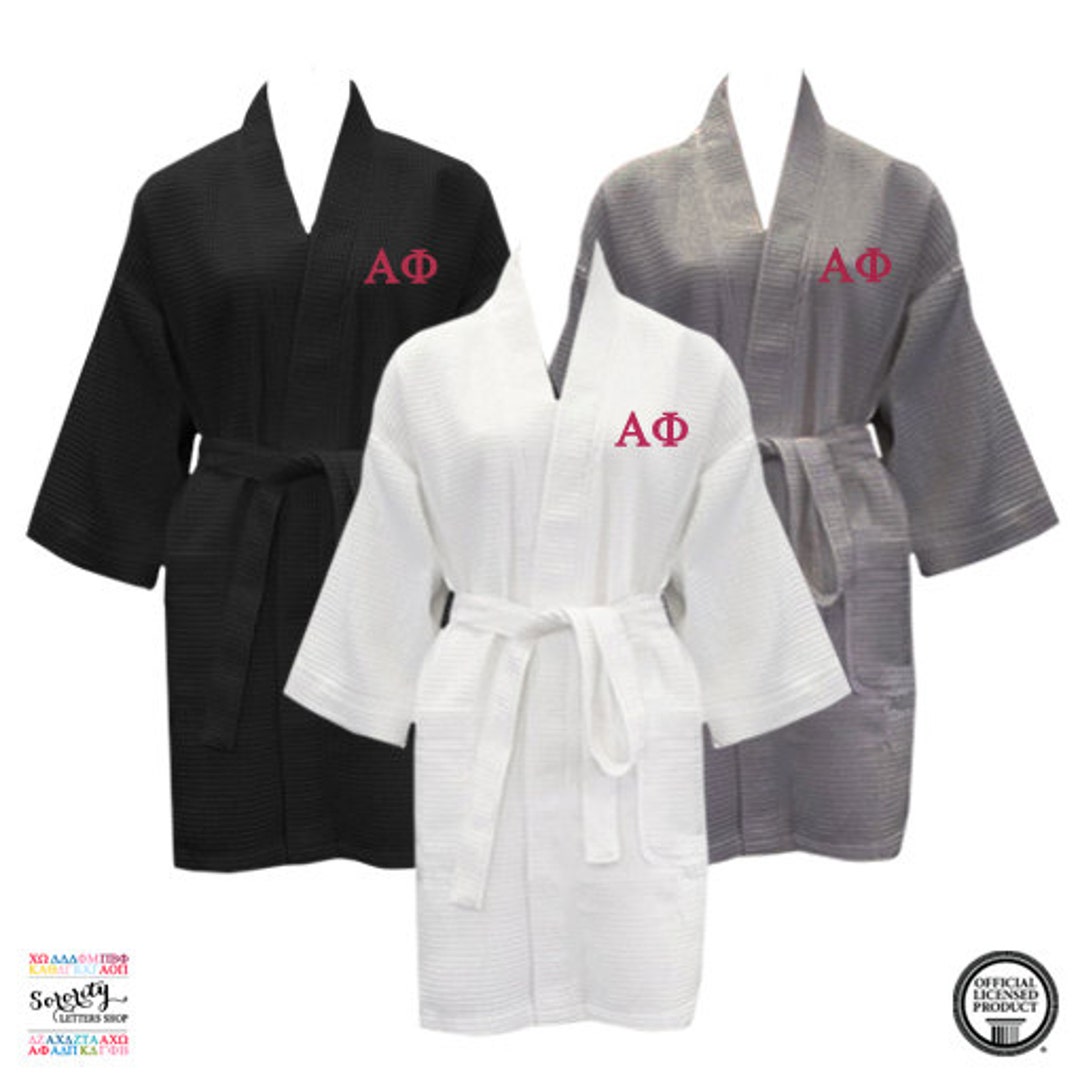 Alpha Phi Waffle Weave Bath Robe, Alpha Phi Short Waffle Weave Robe ...