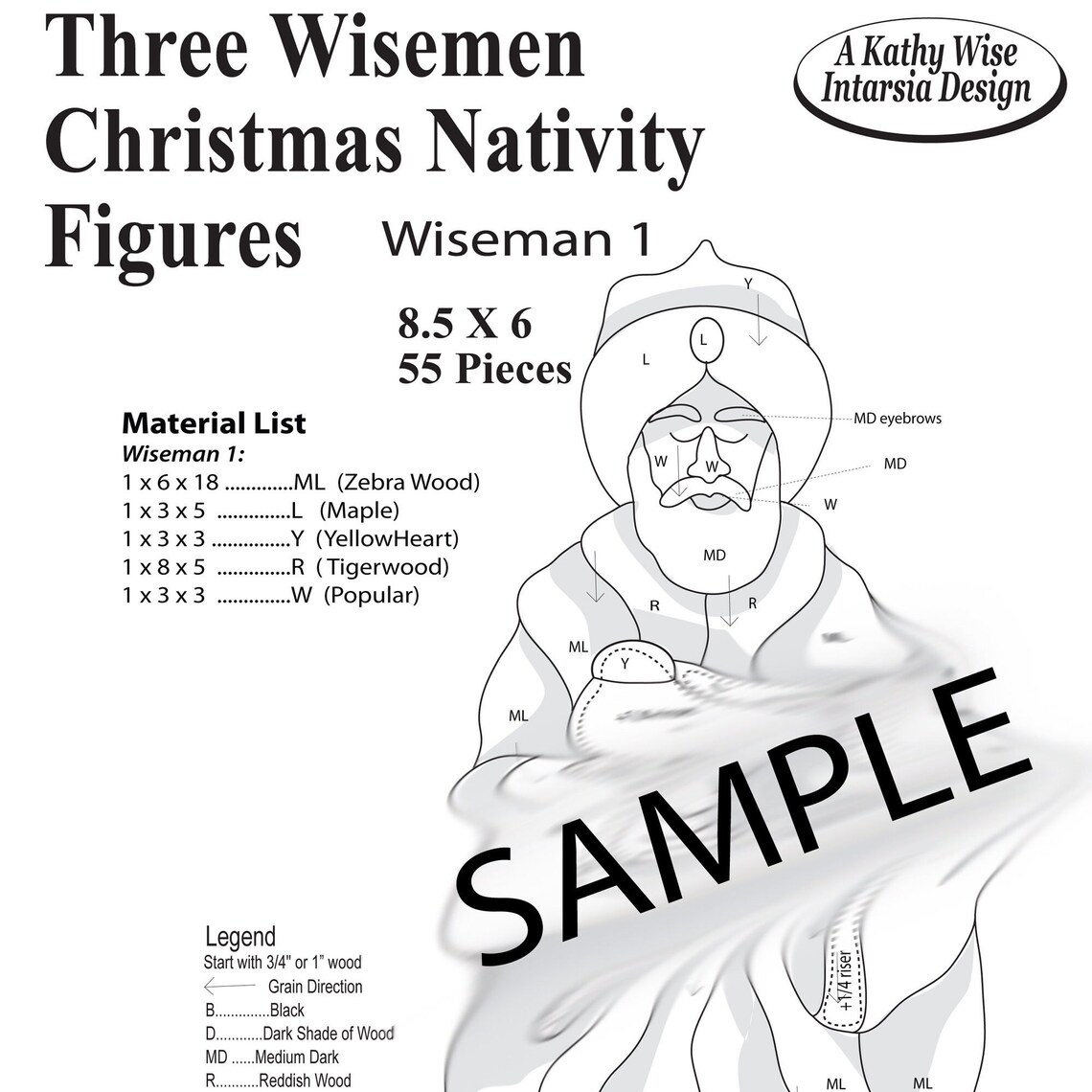 Three Wisemen Nativity PDF Download Intarsia Pattern D335 - Etsy