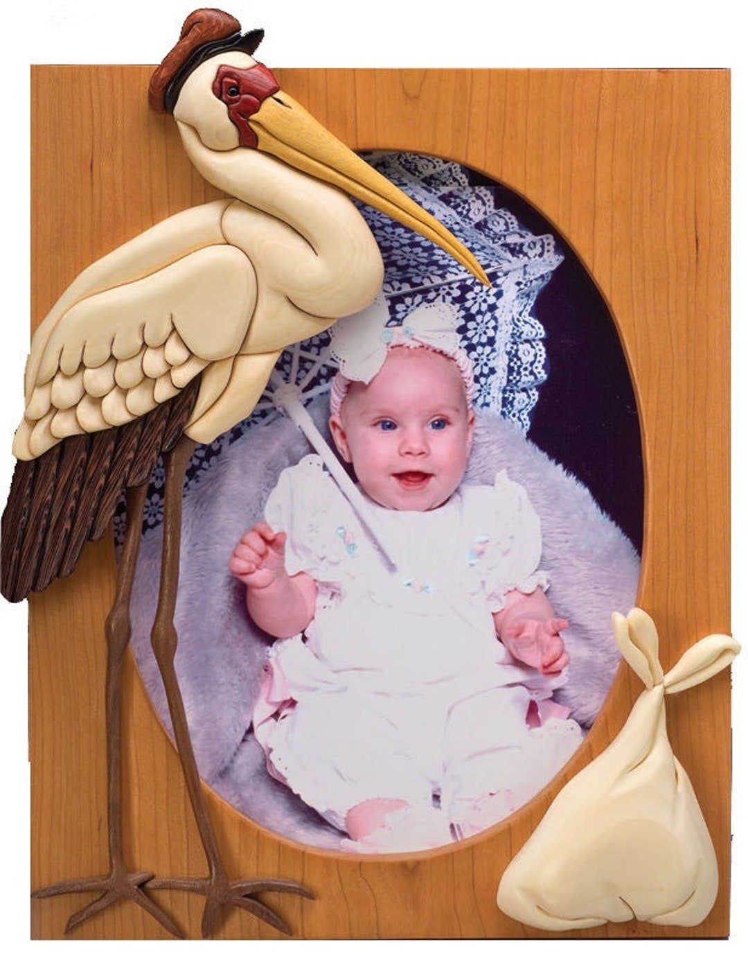 Stork Baby Frame PDF Intarsia Download Pattern - Etsy