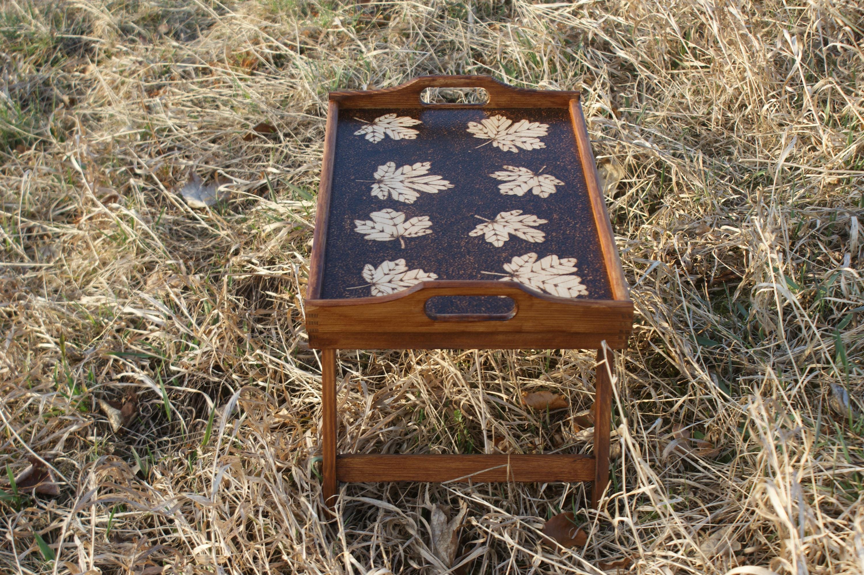 Rustic Breakfast Tray, Rustic Bed Table, Wooden Tray With Legs, Wooden ...