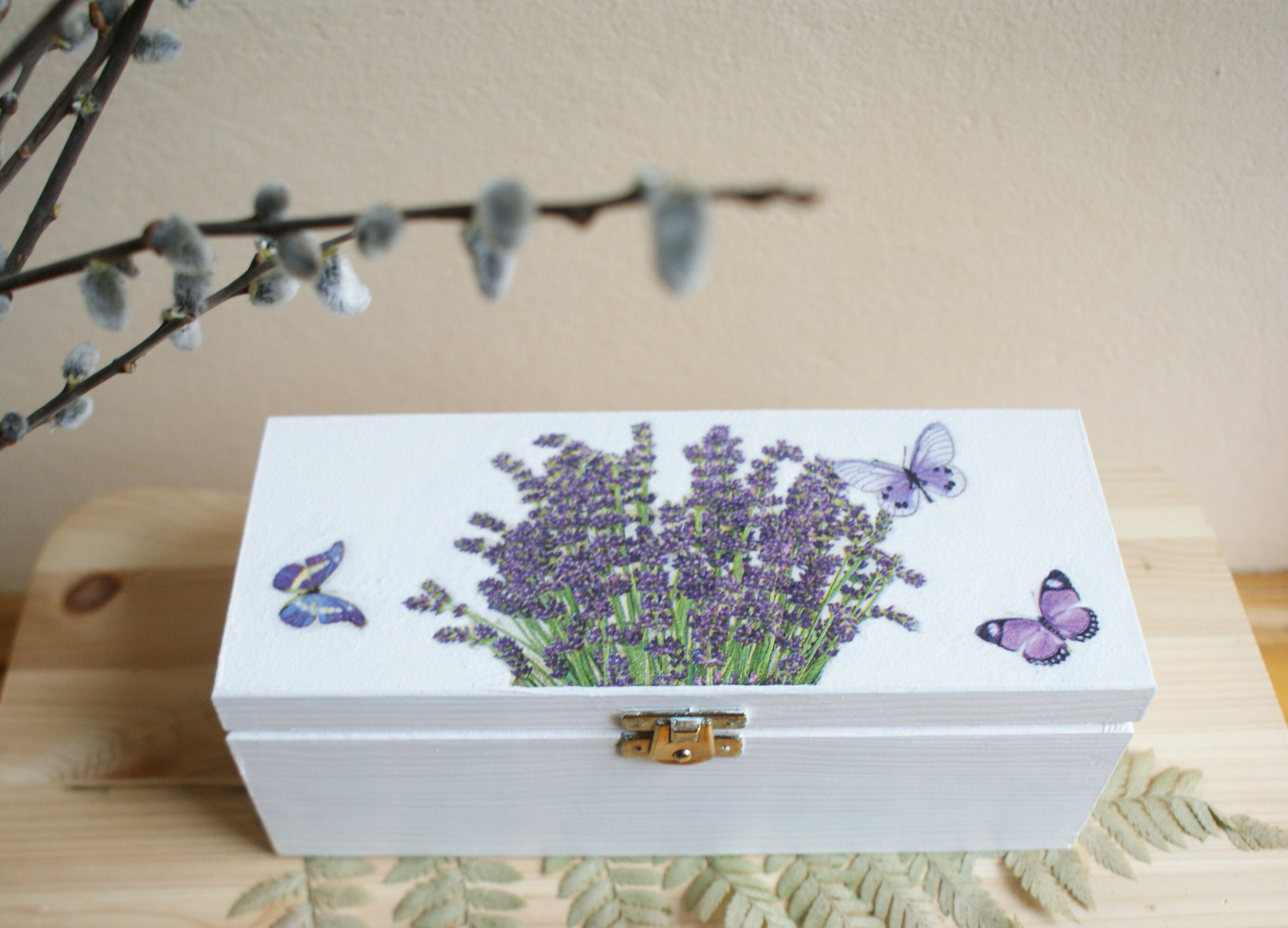 Wooden Tea Box, Lavender Box, Flower Box, Wooden Box With Compartments ...
