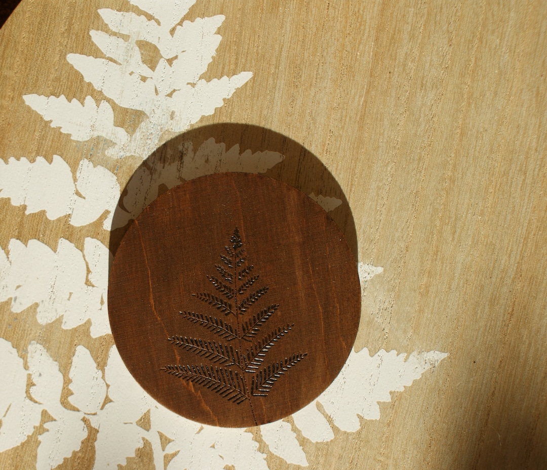 Forest Decoration for Table, Rustic Wooden Coaster, Fern Decoration ...