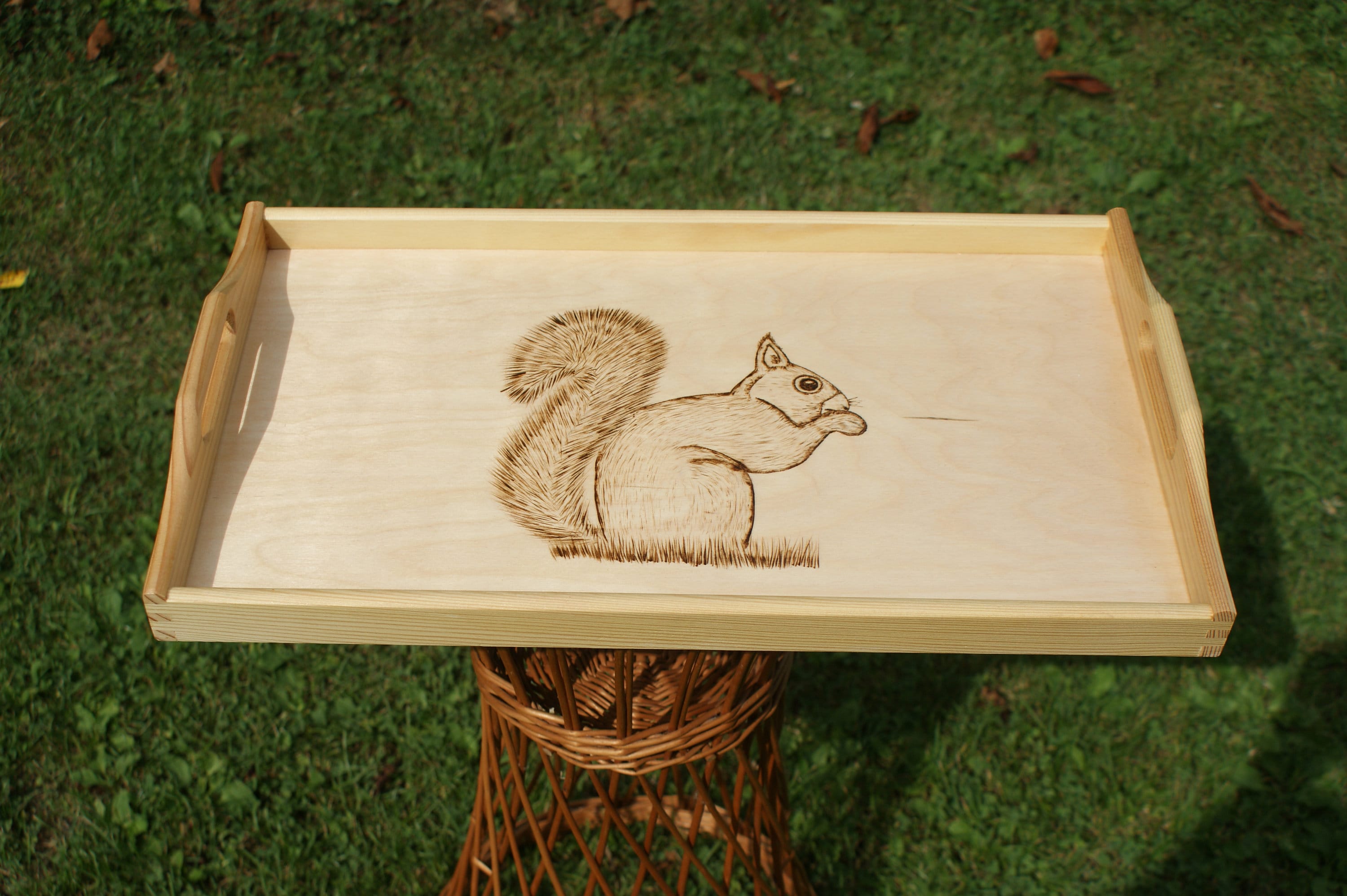 Wooden Tray Rustic Tray Breakfast Tray Squirrel Tray Wood - Etsy