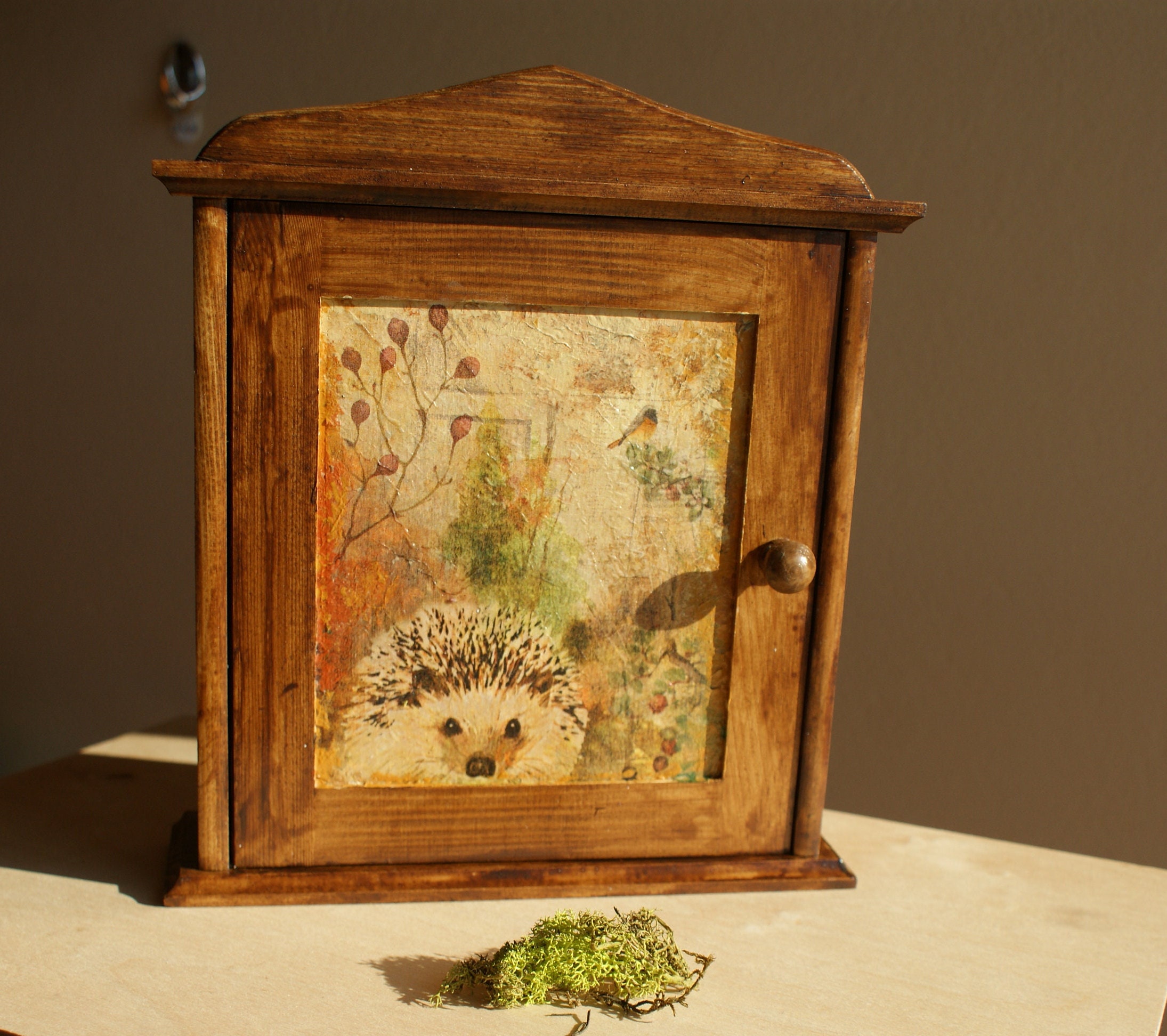 Wooden Key Box Rustic Key Organizer Forest Key Box Rustic - Etsy