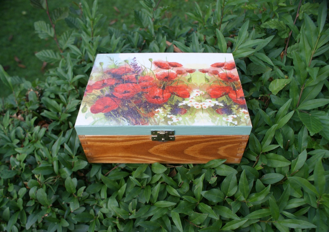 Jewelry Box, Tea Box Wood, Wooden Box, Wooden Tea Box, Meadow Box ...