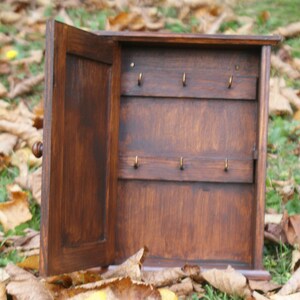 Rustic Key Box, Wooden Key Organizer, Leaf Key Cabinet, Wall Key Hanger ...