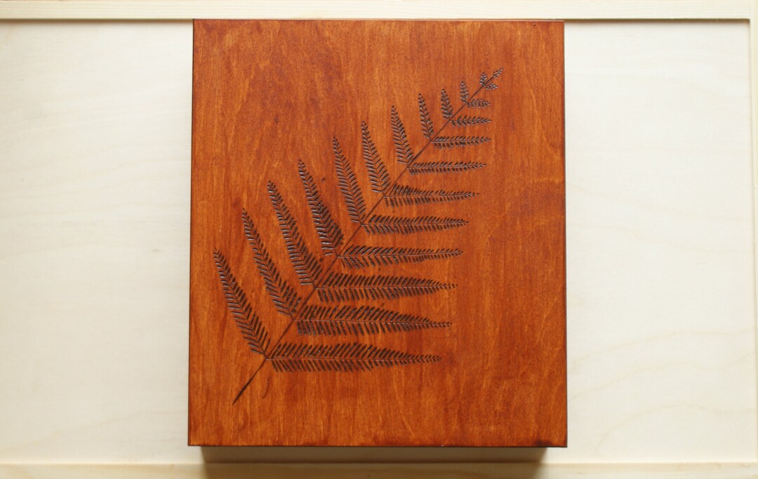 Wooden Tea Box, Rustic Tea Box, Fern Box, Leaf Box, Rustic Box, Wooden ...