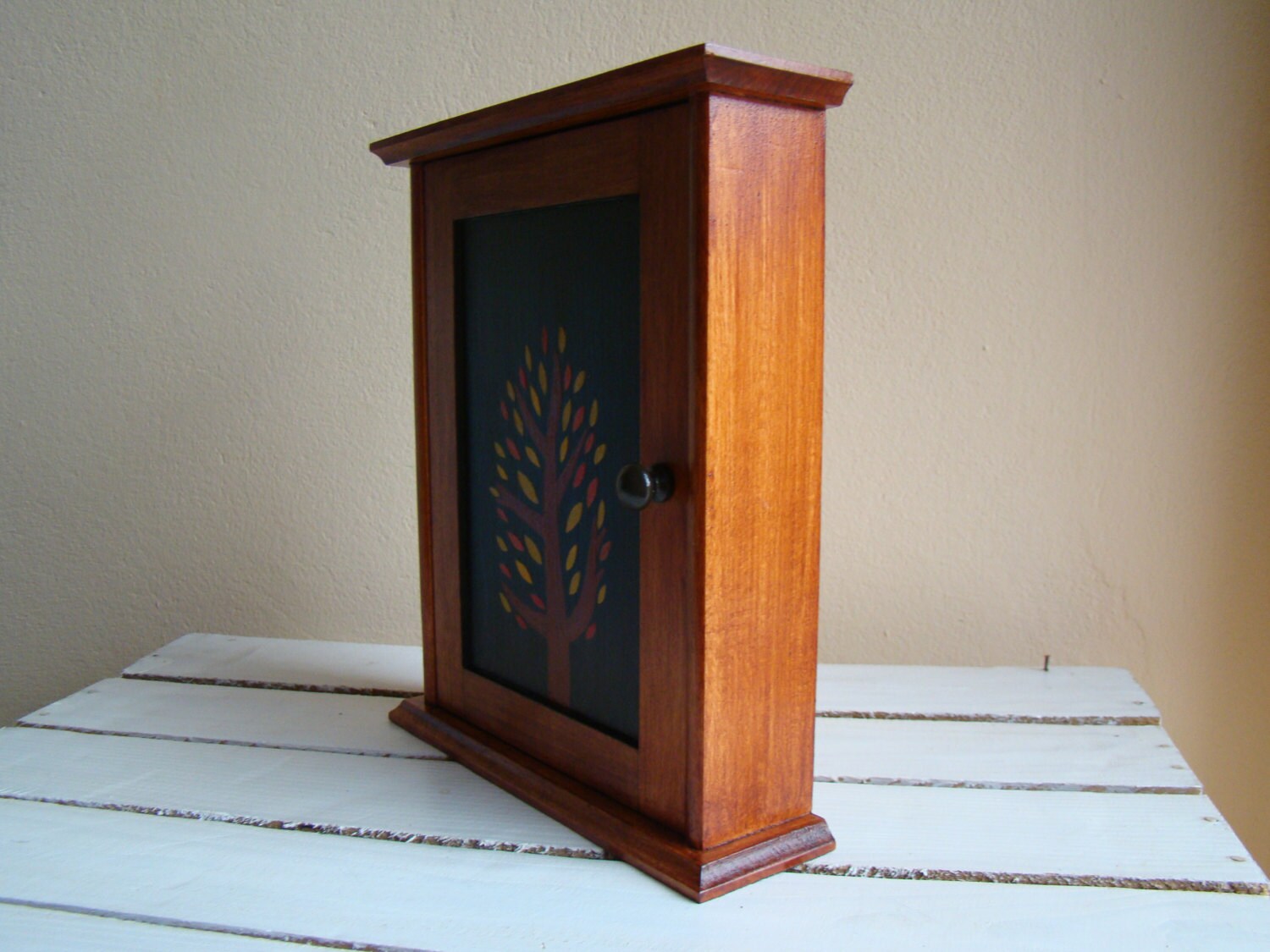 Autumn Wooden Key Box, Wooden Key Holder, Wall Key Hanger, Wooden Key ...