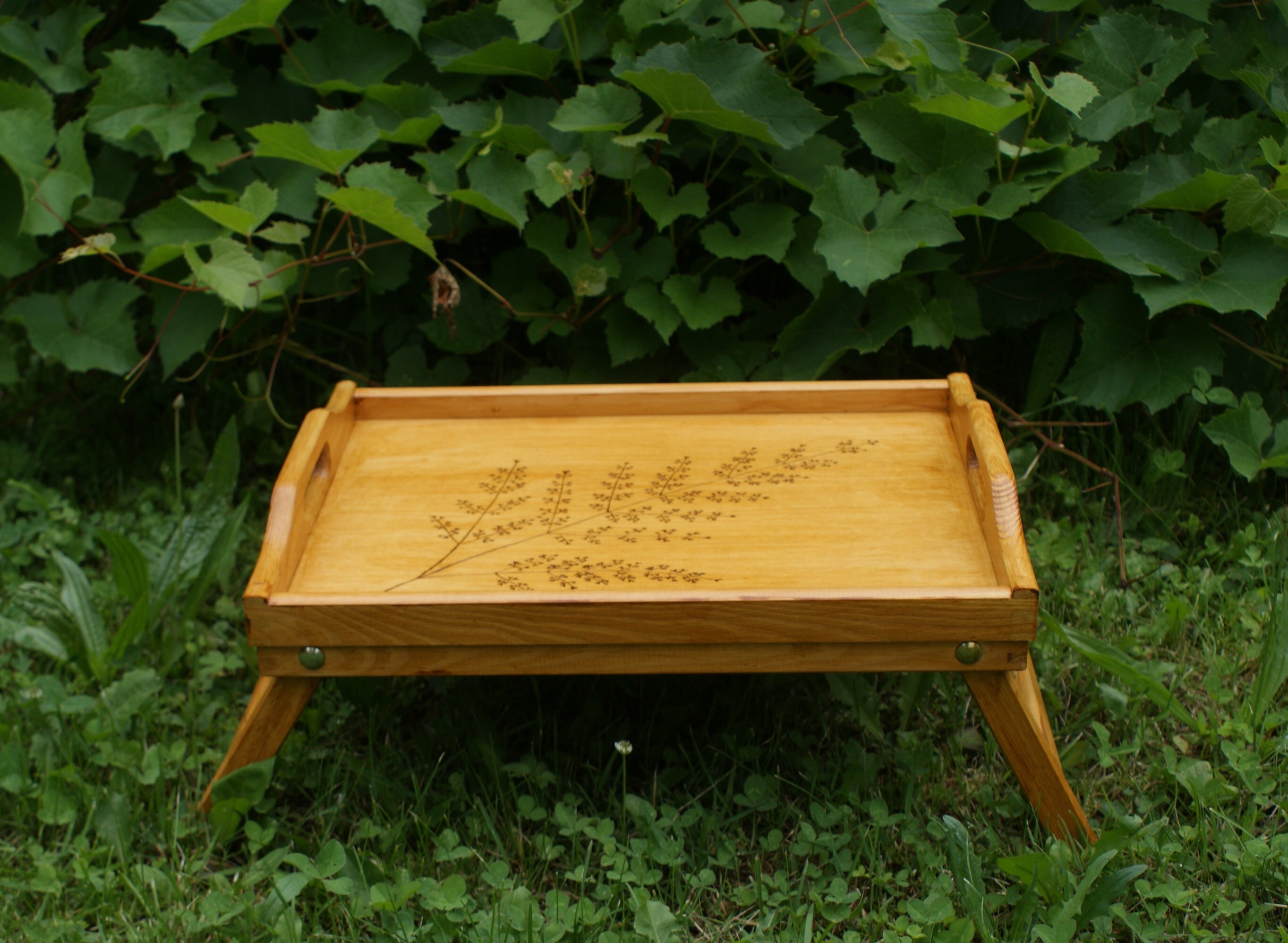 Rustic Breakfast Tray, Cottagecore Tray, Wooden Bed Tray, Bed Table ...