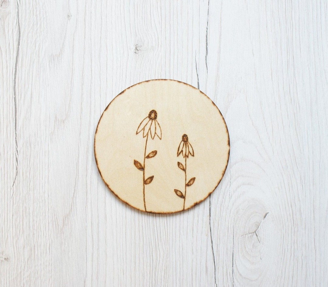 Cottagecore Decor, Wooden Coasters, Flower Coaster, Rustic Coaster ...