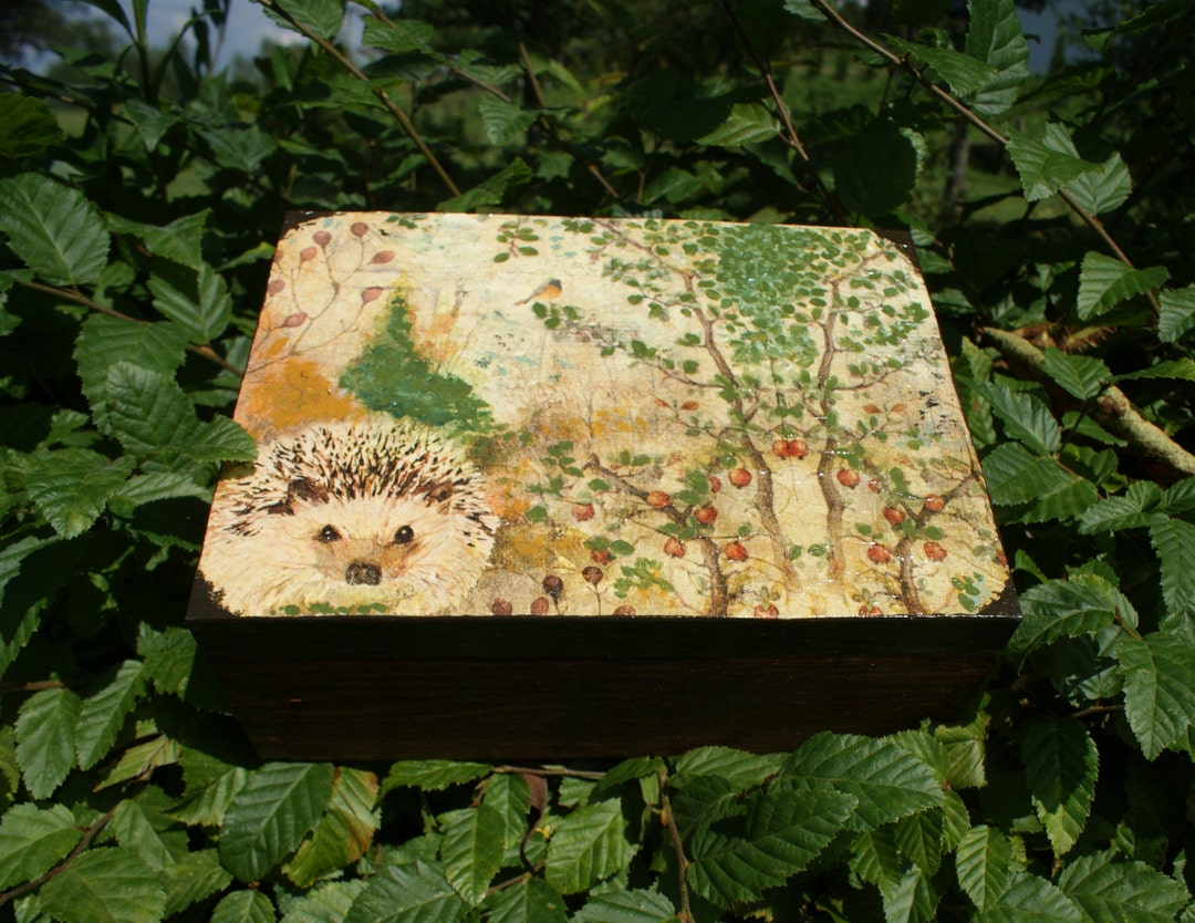 Rustic Tea Box Wood, Wooden Tea Box, Whimsical Box, Rustic Tea Box ...