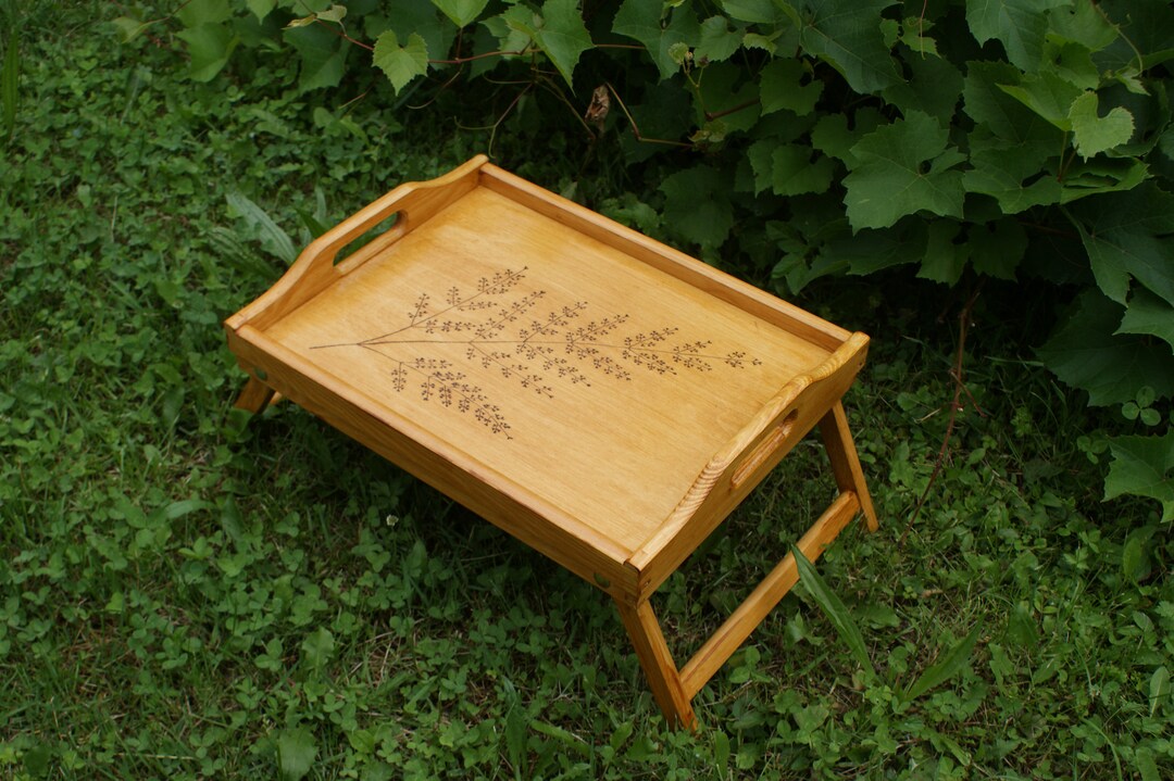 Rustic Breakfast Tray, Cottagecore Tray, Wooden Bed Tray, Bed Table ...