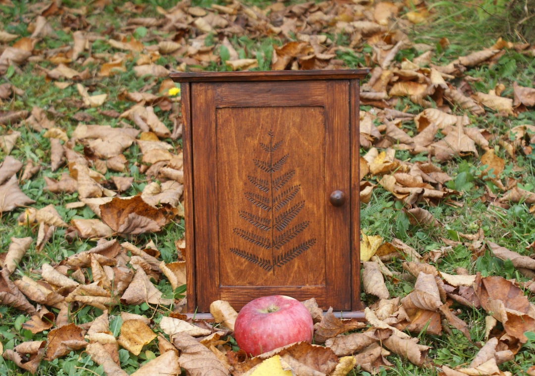 Rustic Key Box, Wooden Key Organizer, Leaf Key Cabinet, Wall Key Hanger ...
