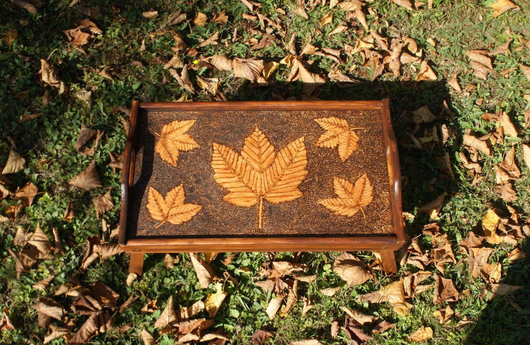 Breakfast Tray, Fall Tray, Wooden Rustic Tray With Legs, Bed Tray, Bed ...