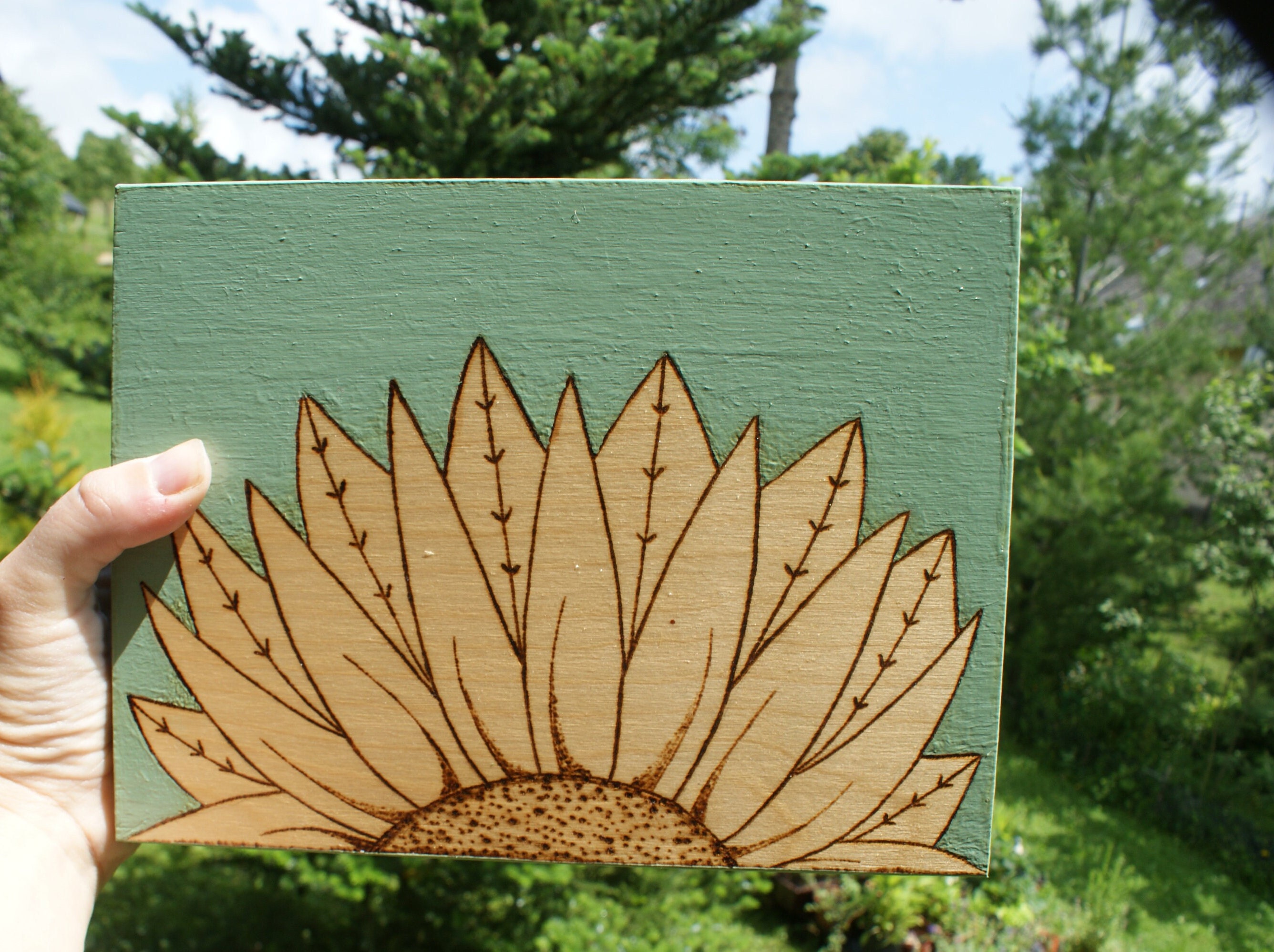 Tea Box Jewelry Box Flower Box Sunflower Box Pyrography - Etsy