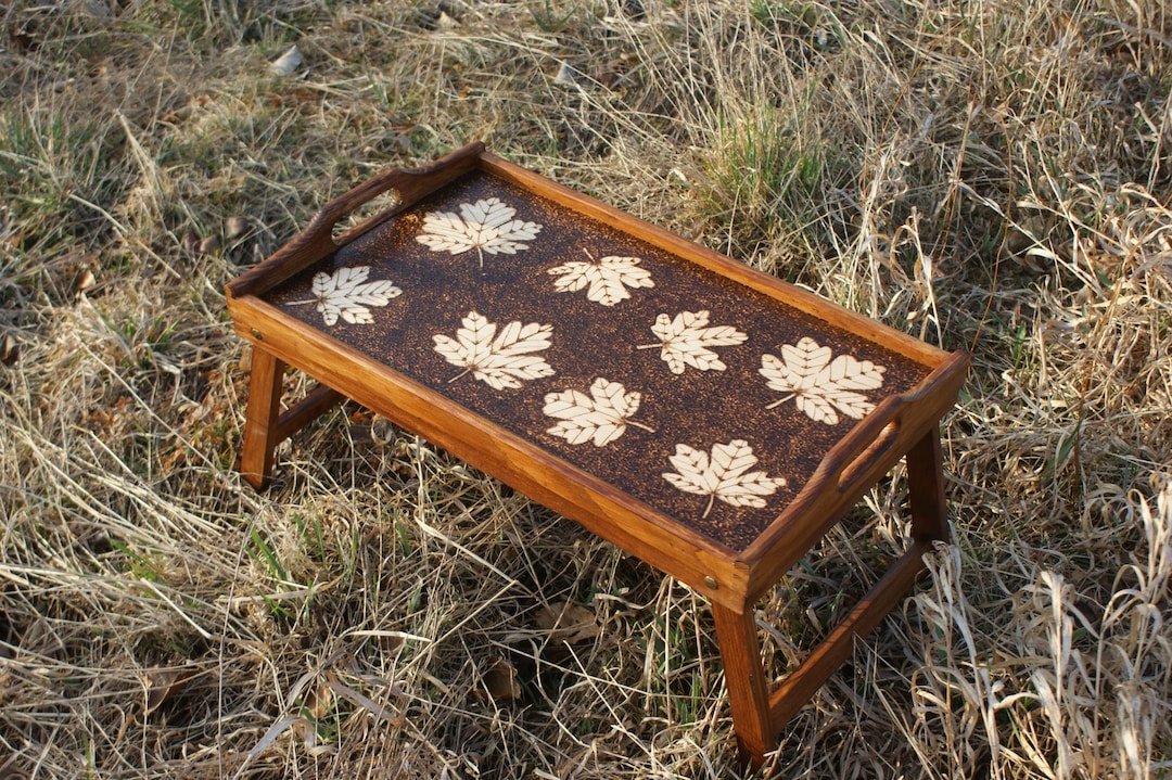 Rustic Breakfast Tray, Rustic Bed Table, Wooden Tray With Legs, Wooden ...