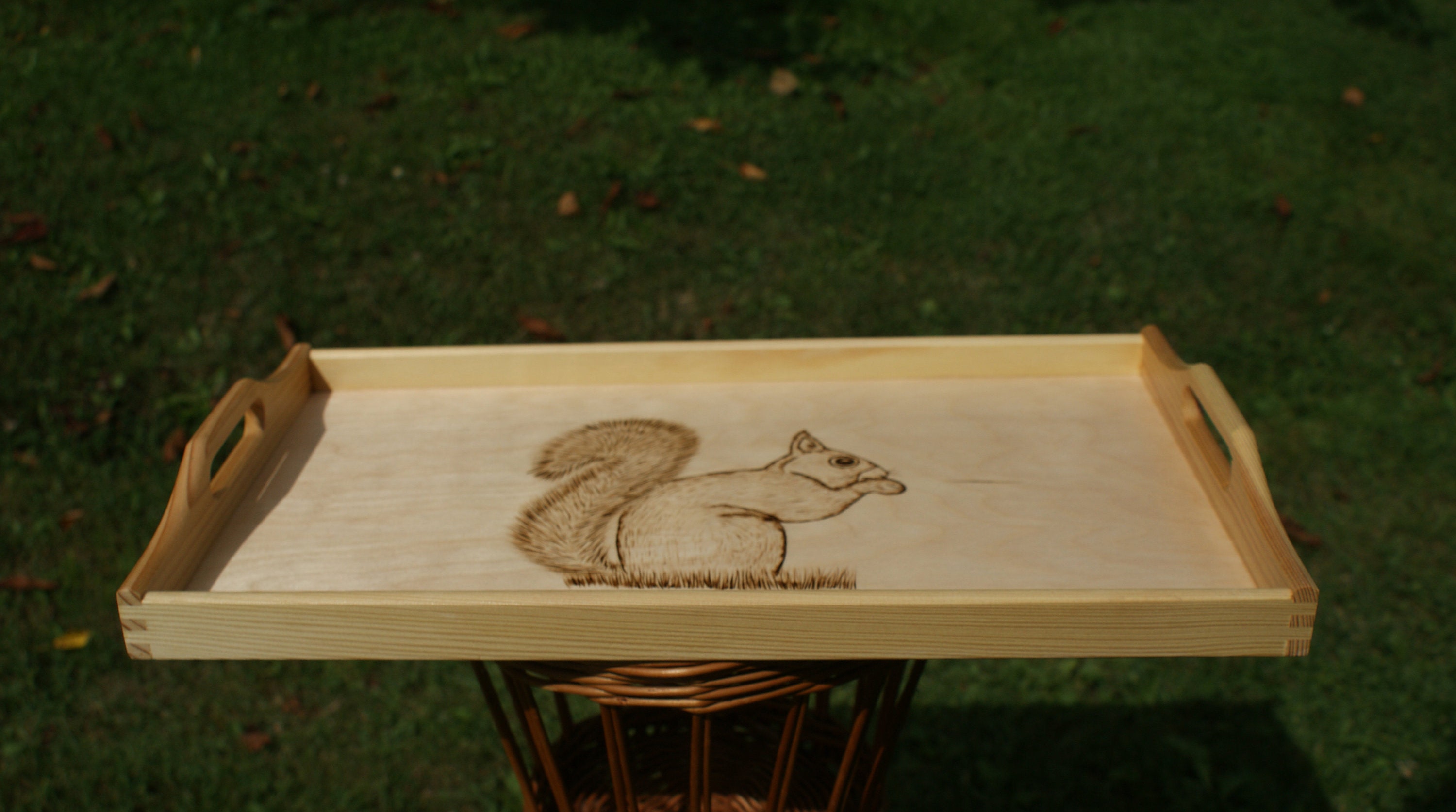 Wooden Tray Rustic Tray Breakfast Tray Squirrel Tray Wood - Etsy