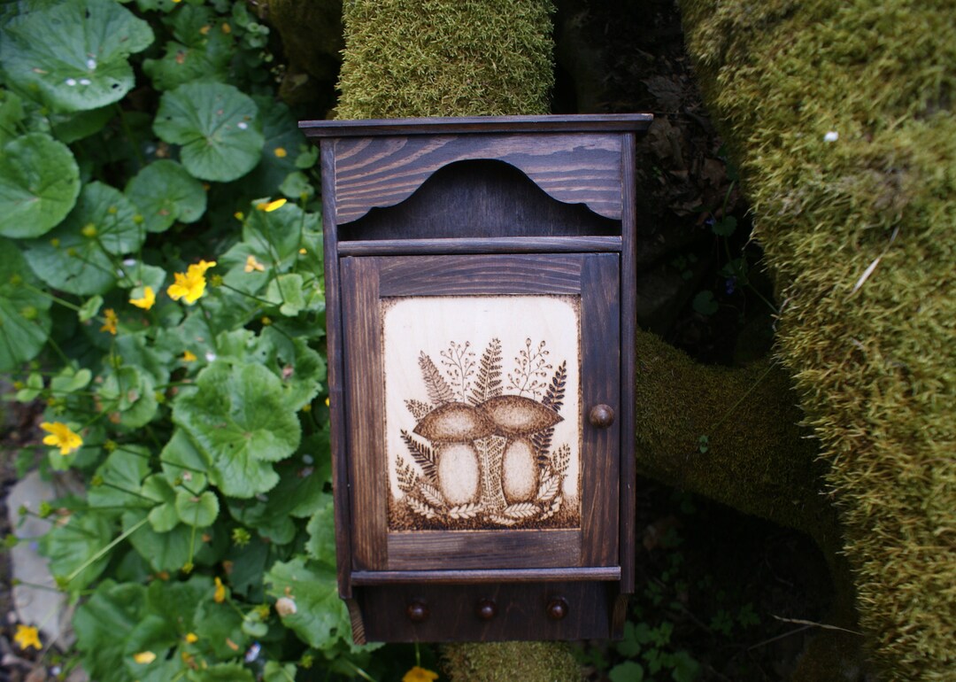Rustic Forest Key Box, Wall Key Hanger, Wooden Key Cabinet, Rustic Box ...