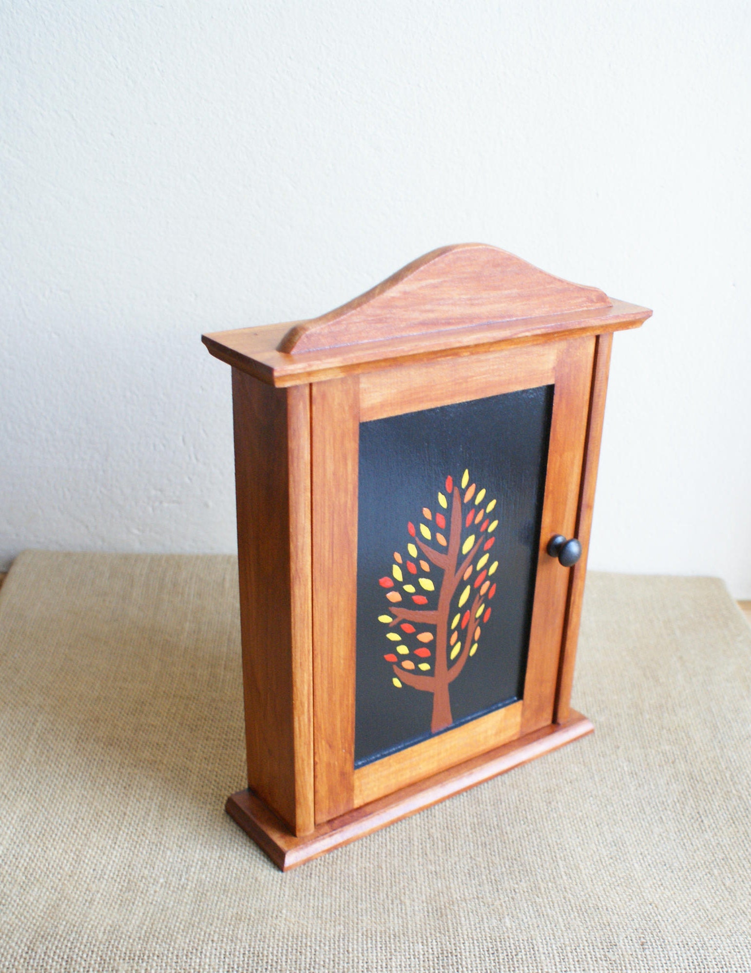Autumn Wooden Key Box, Wooden Key Holder, Wall Key Hanger, Wooden Key ...
