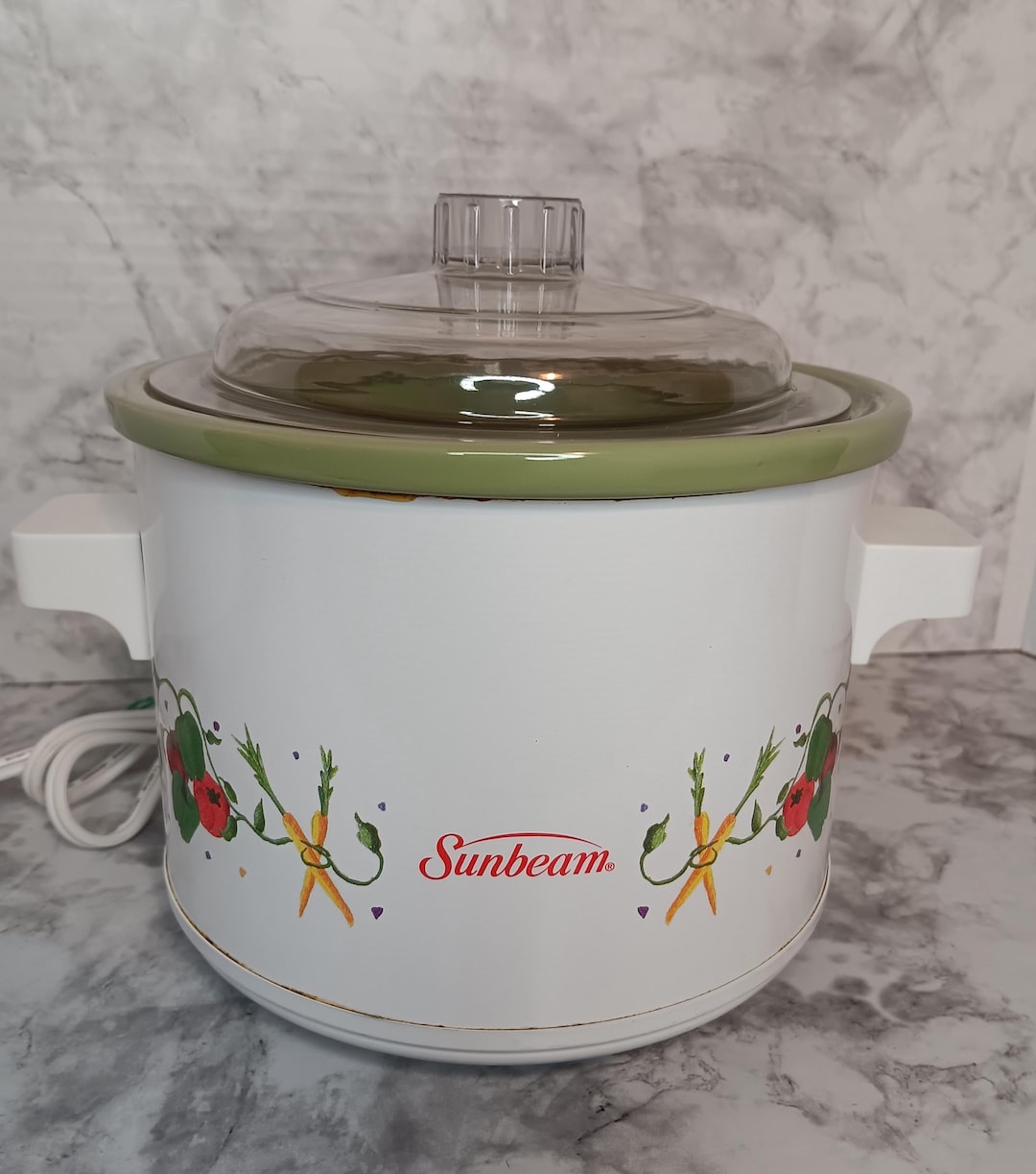 Sunbeam Slow Cooker Crock Pot Vegetable Design 1.5 Quart - Model SC115 ...