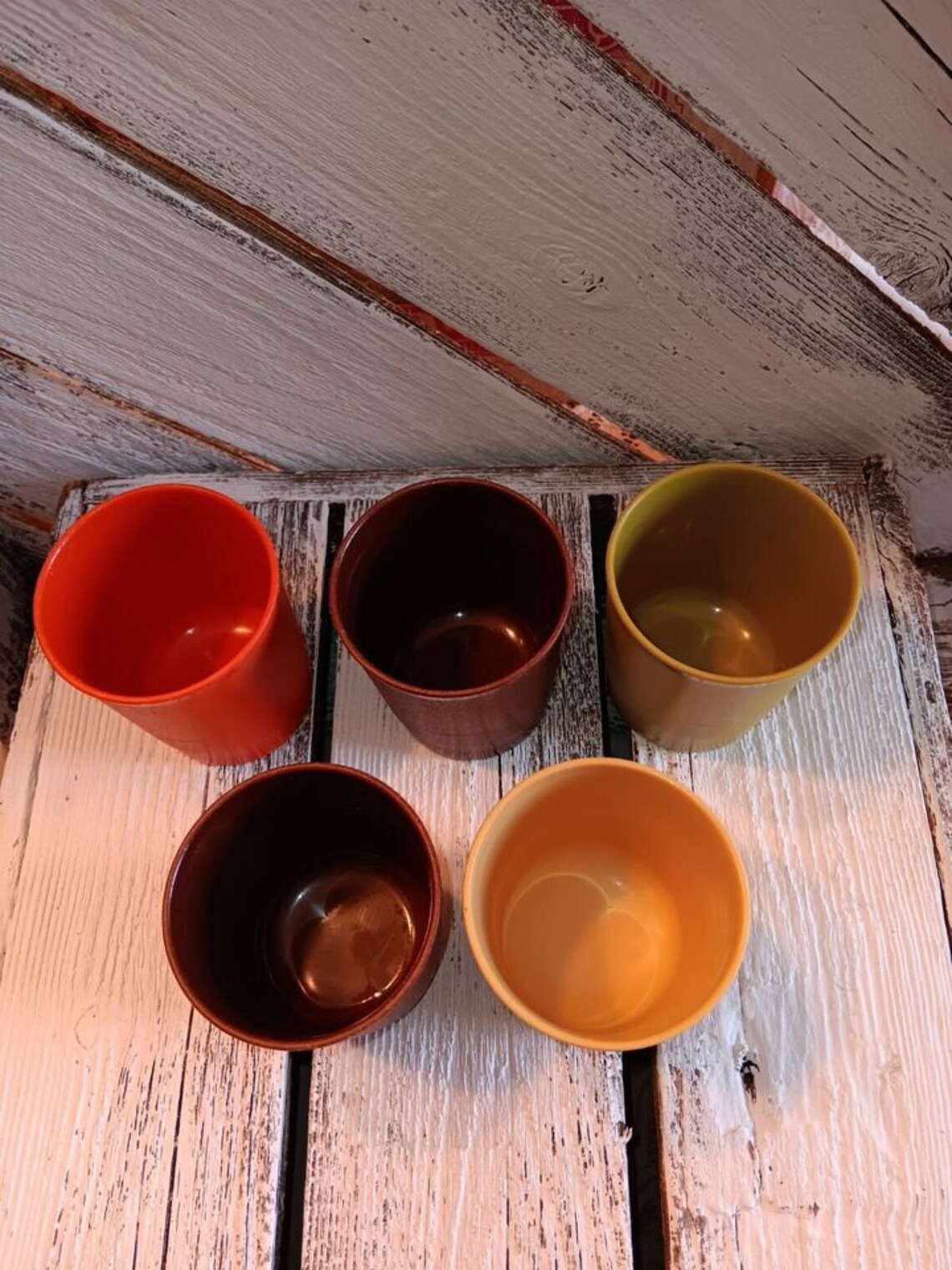 Tupperware 1251 Tumblers ~ Harvest Colors ~ VTG Orange Yellow Green ...